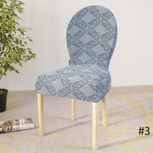 Patterned Round Top Chair Slipcovers/ Oval Back Spandex Chair Cover ...