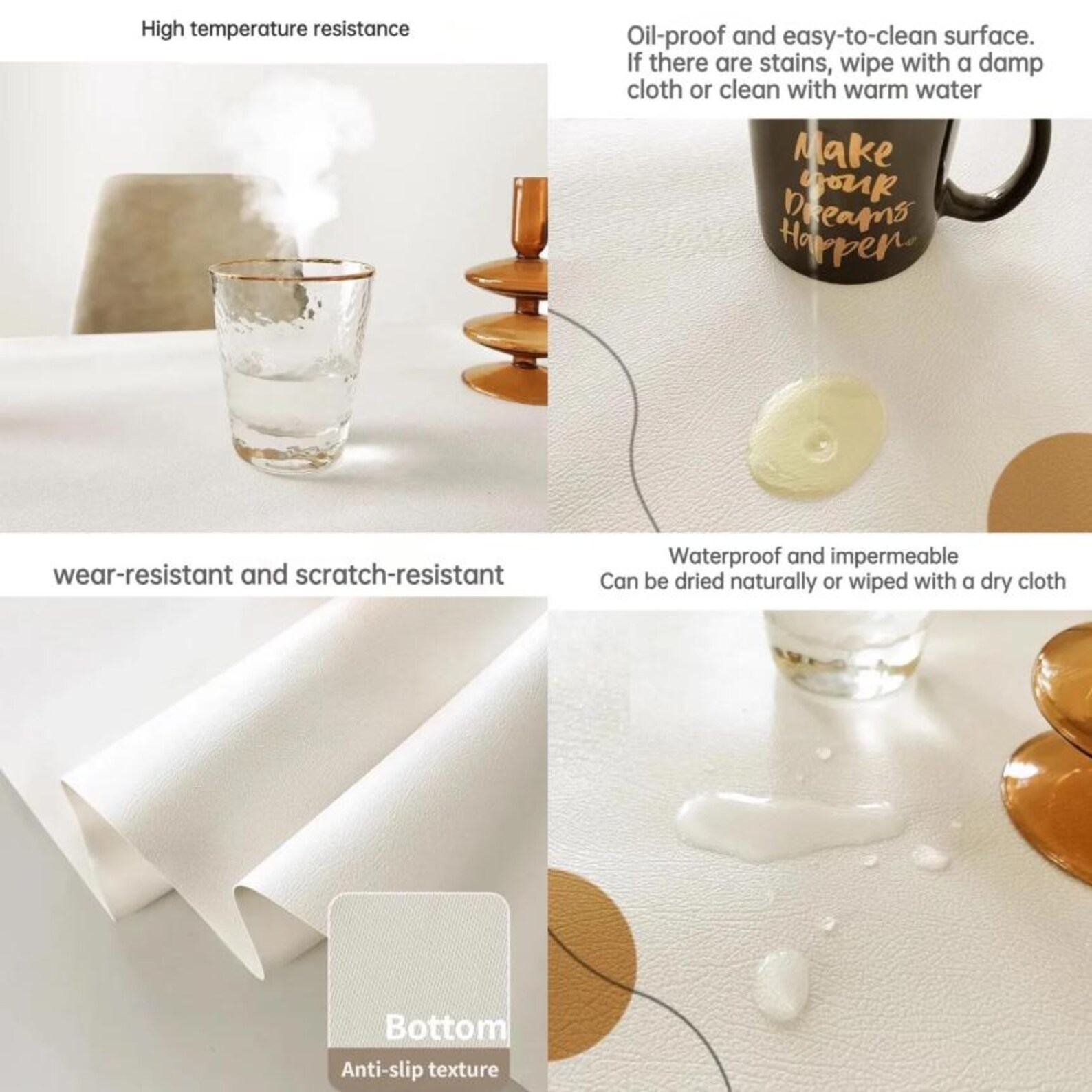 1.3mm Beigy Stripes PVC Table Protector/ Round, Square, Rectangle ...