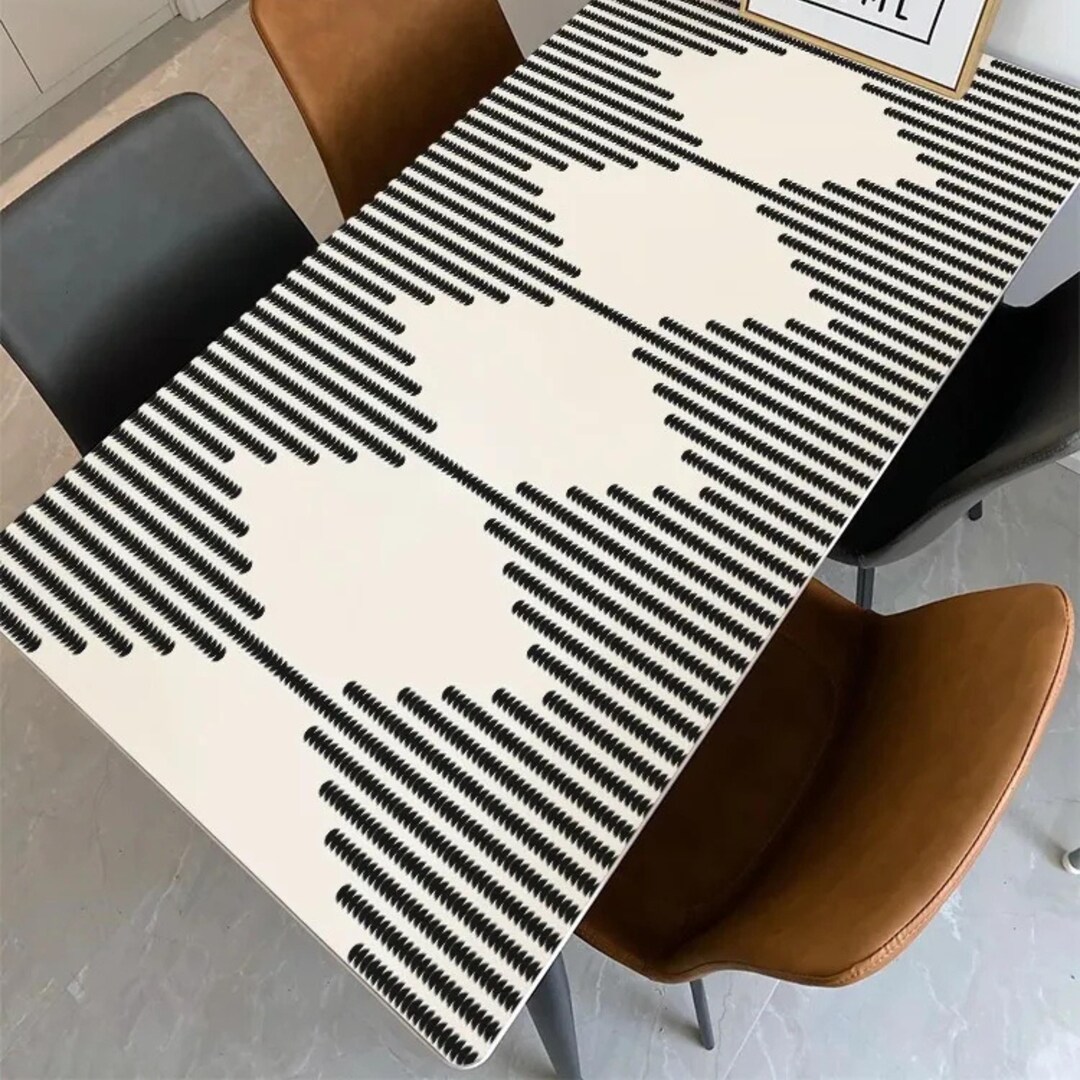 1.3mm Striped Patterns Table Protector/ Minimalist Table Benchtop ...