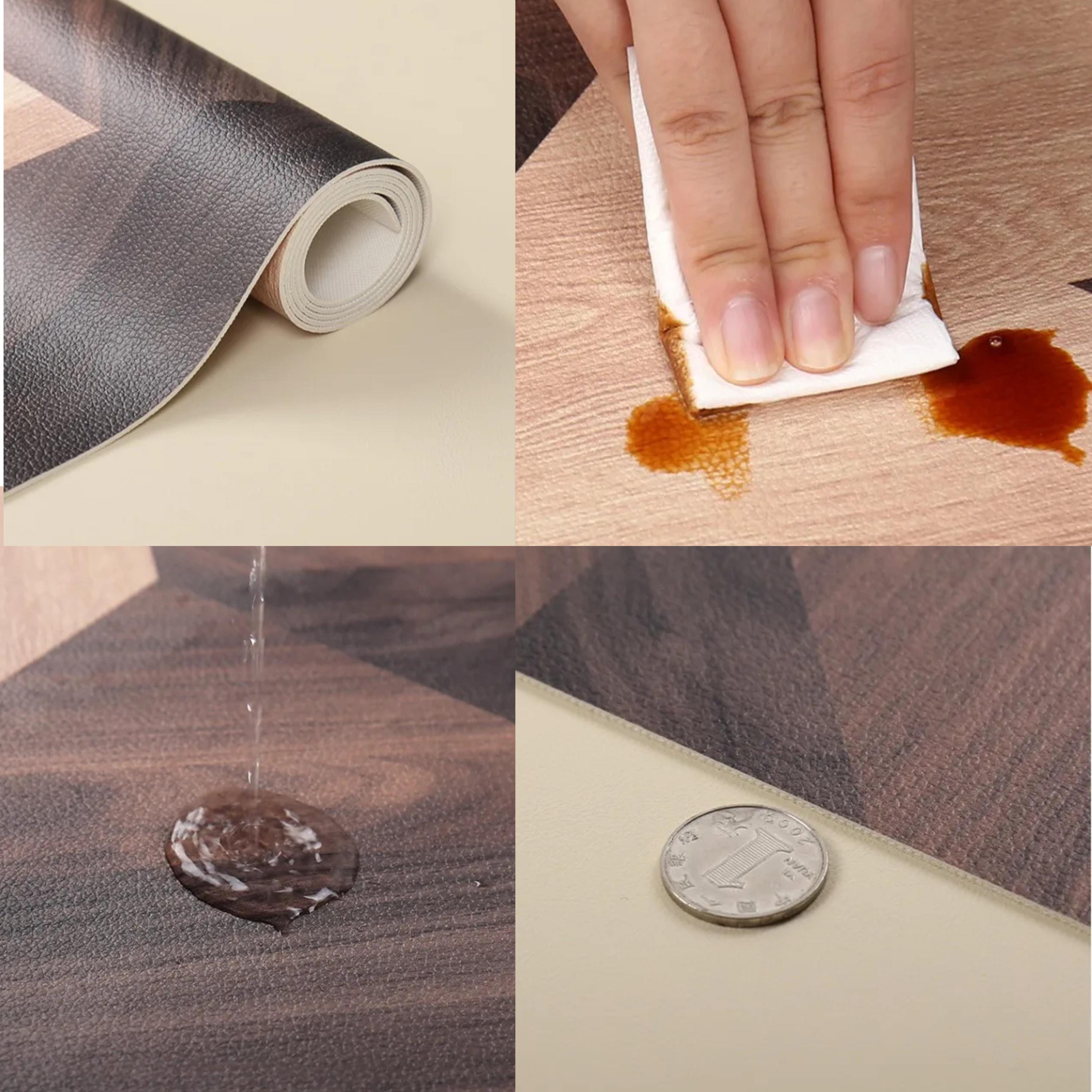 1.3mm Wooden Look PVC Plastic Table Protector/ Round, Square or ...
