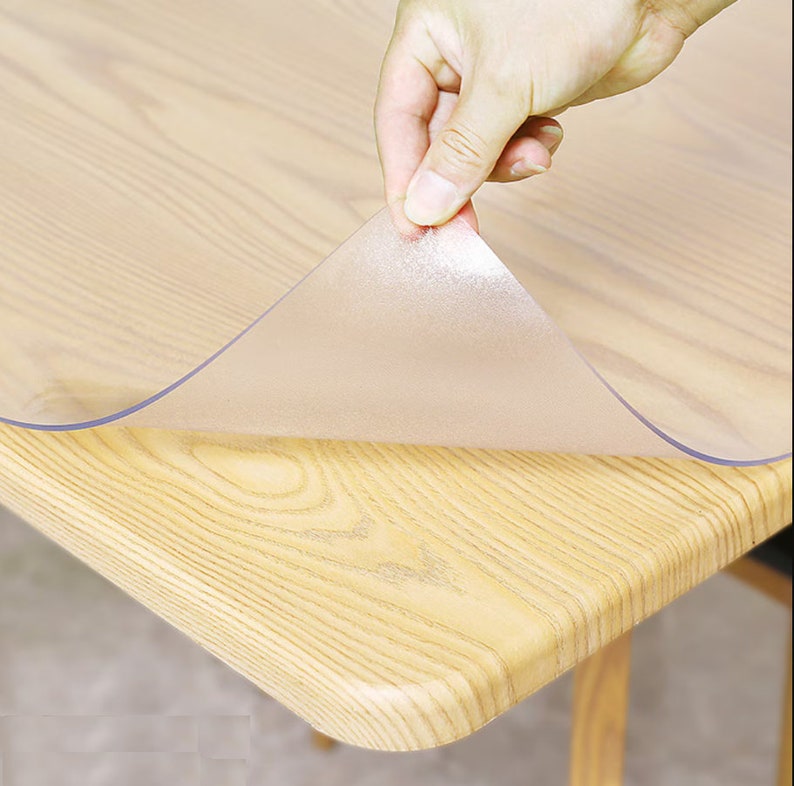 1.3mm Transparent Scrub matte Table Protector/ Round, Square or ...
