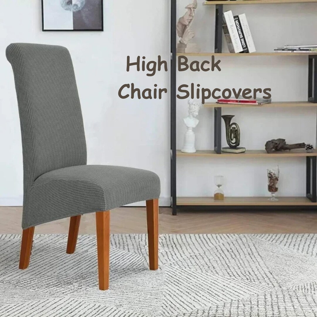 High Back Chair Slipcovers/ Water-resistant Textured Chair Slipcovers ...