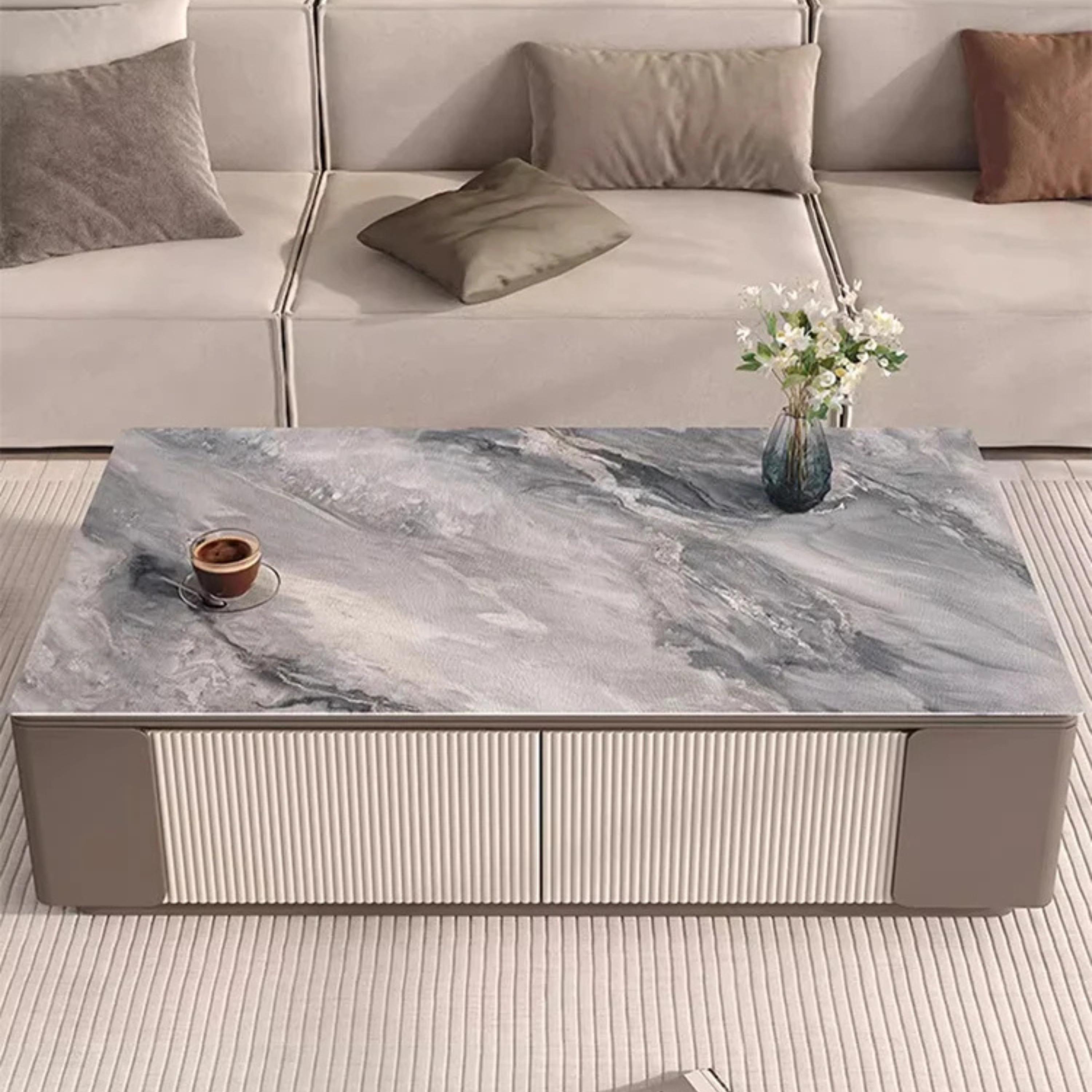 1.3mm Marble Look Table Protector/ PVC Plastic Table Top/ Round, Square ...