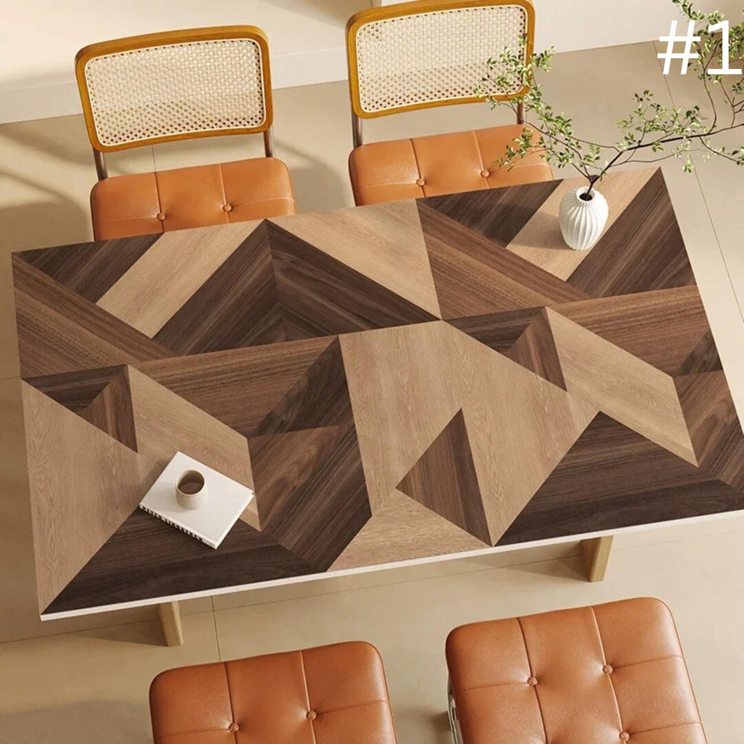 1.3mm Wooden Look PVC Plastic Table Protector/ Round, Square or ...