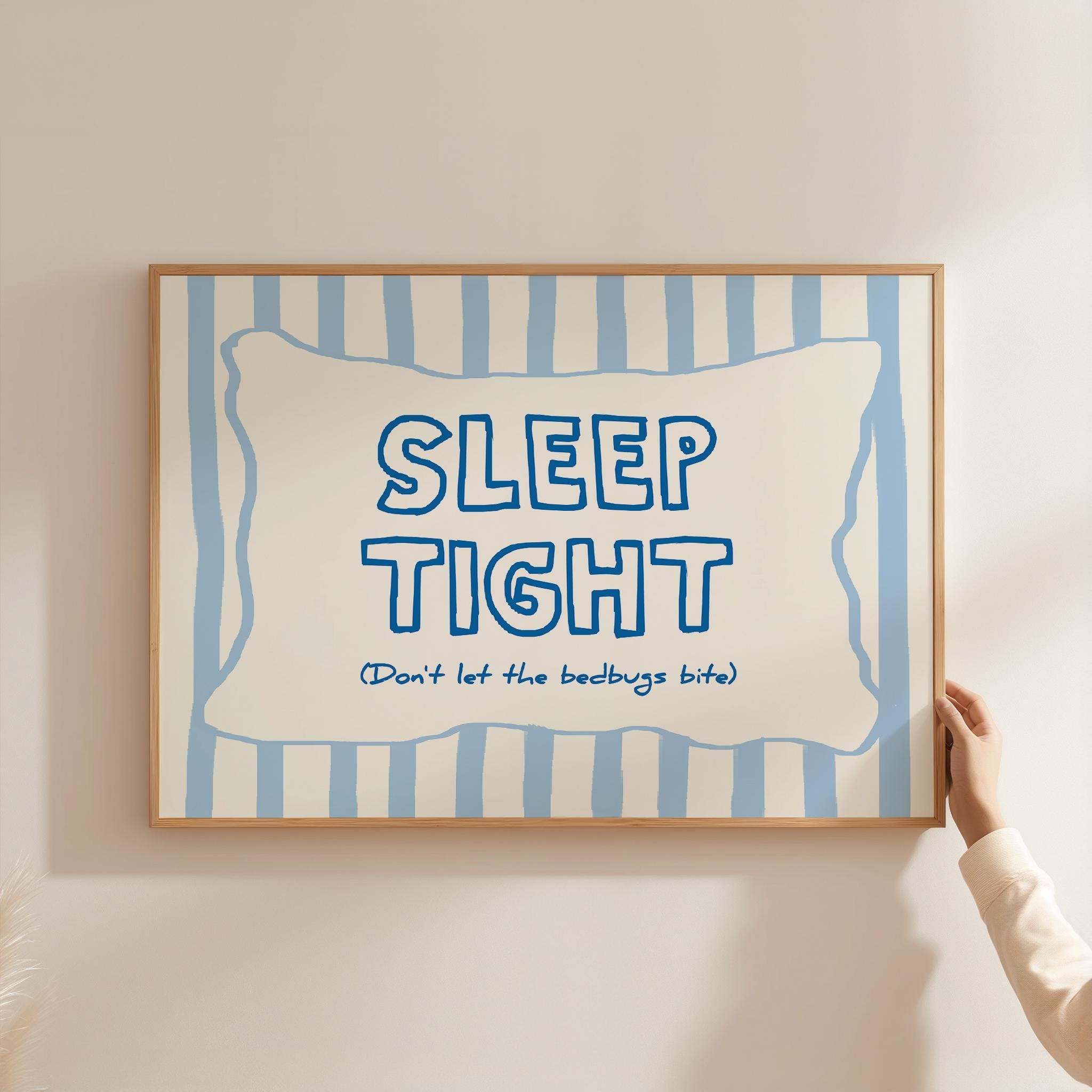 Sleep Tight Print Good Night Poster Above Bed Poster Trendy Bedroom ...