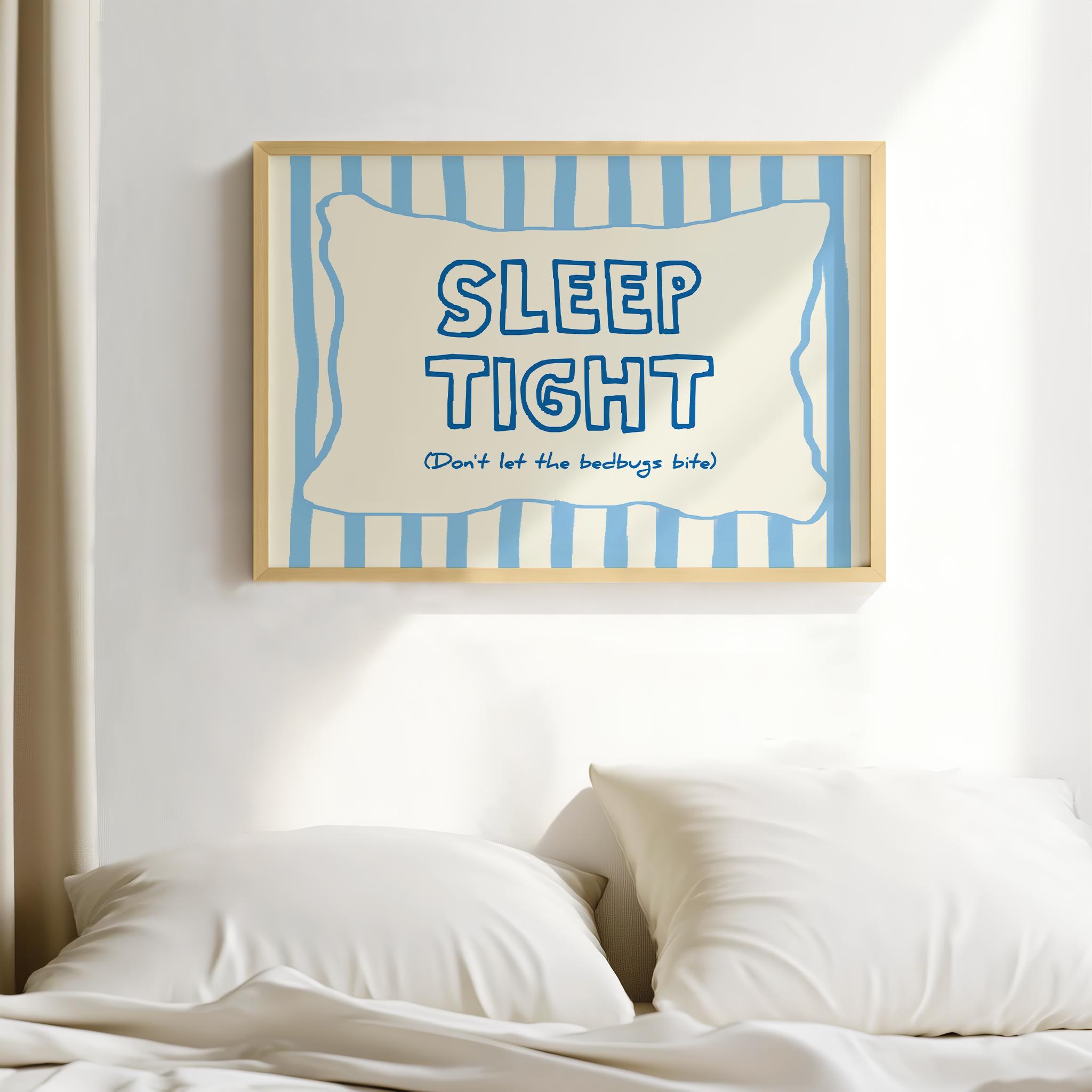 Sleep Tight Print Good Night Poster Above Bed Poster Trendy Bedroom ...