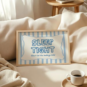 Sleep Tight Print Good Night Poster Above Bed Poster Trendy Bedroom ...