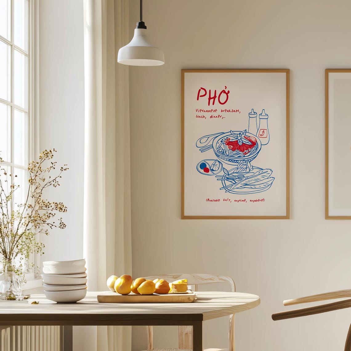 Pho Art Print, Vietnamese Noodle Poster, Food Print, Pho Vietnam Art ...