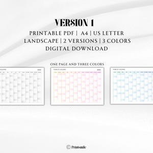 2025 Year at a Glance Printable Planner Yearly Overview Digital ...