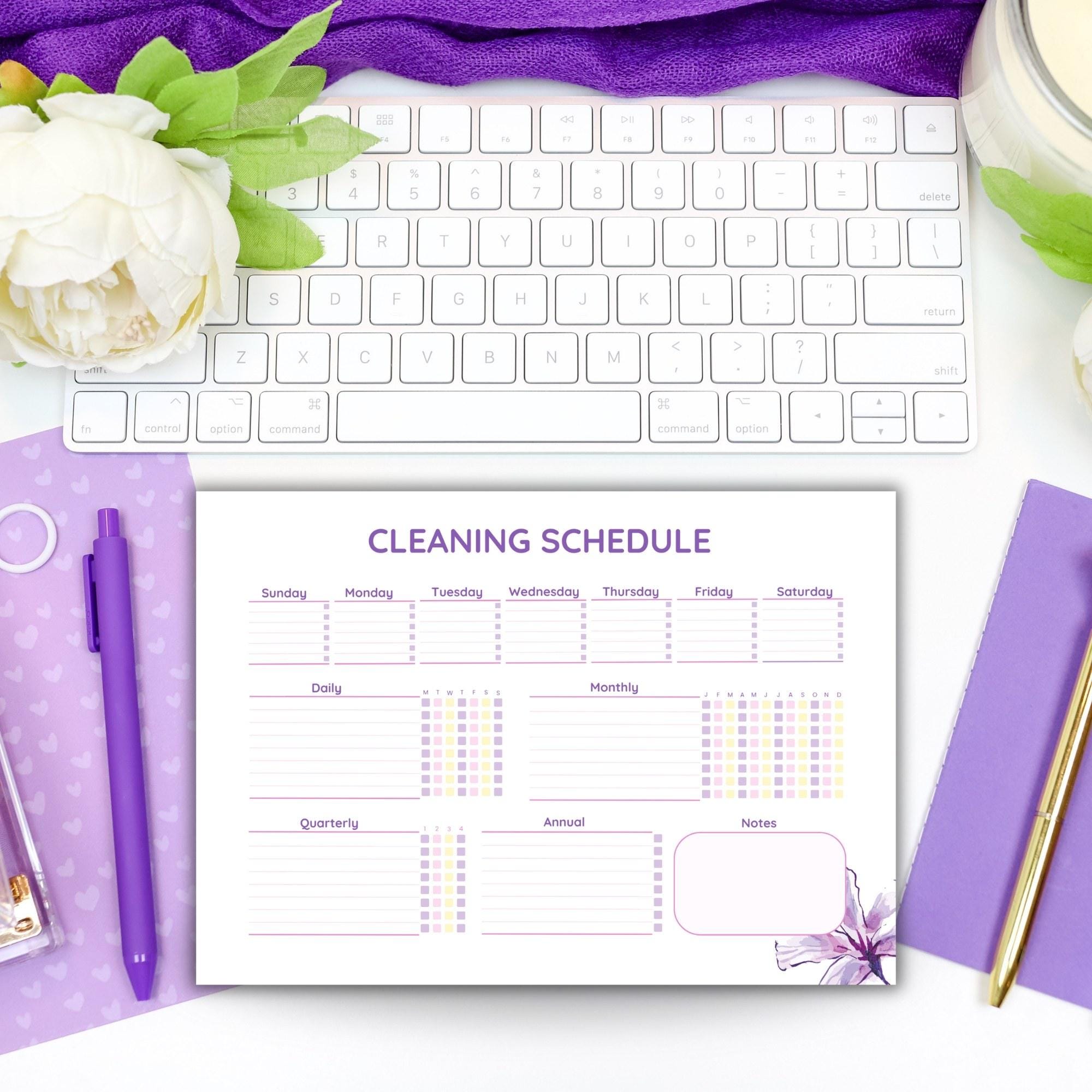Editable Cleaning Schedule Canva Template Printable Home Management ...