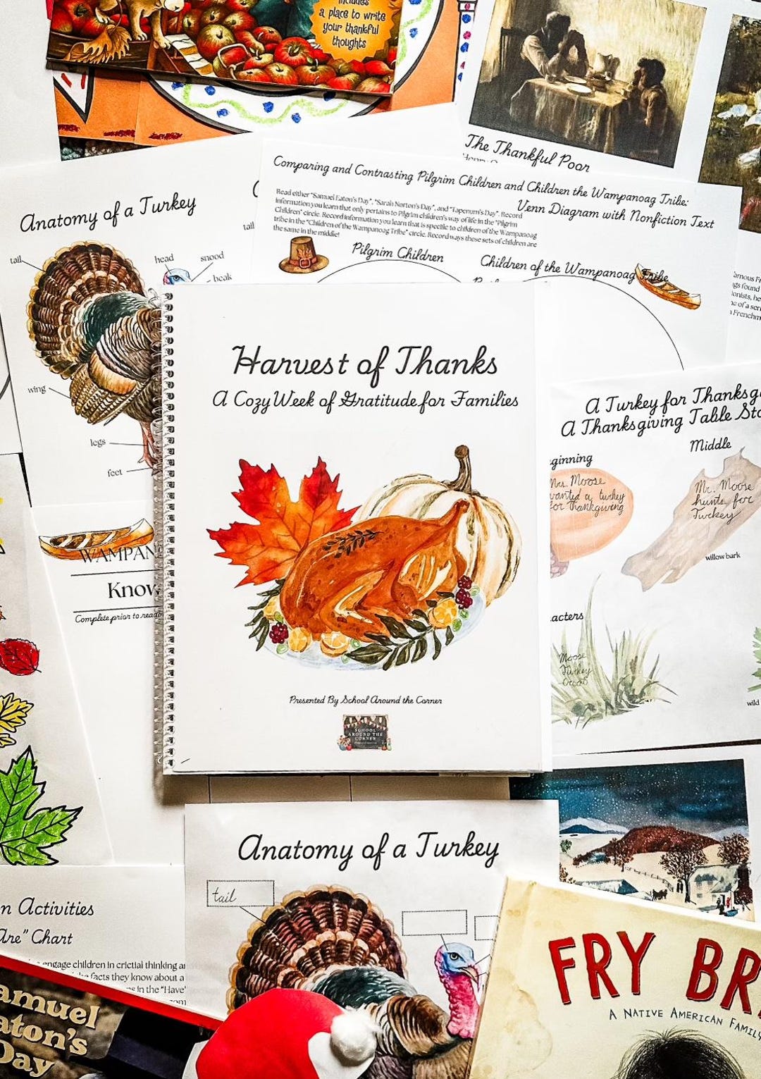 Thanksgiving Learning Bundle: Gratitude Banner, Books, Homeschool ...