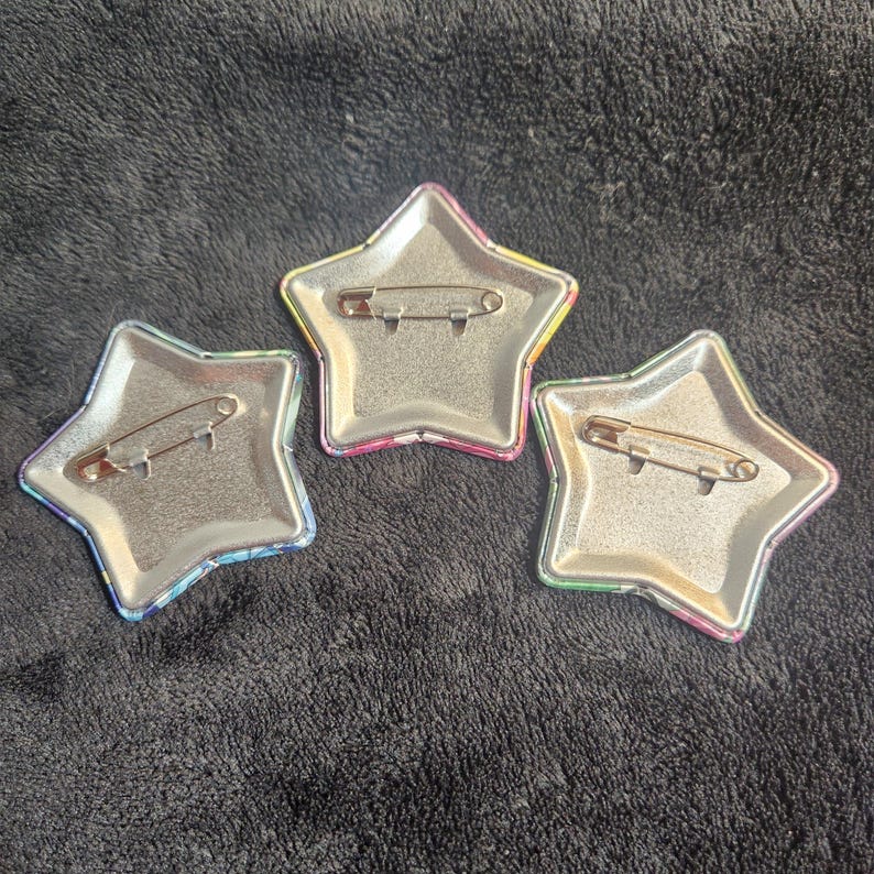 Mermaid Melody X Idol Precure Large Glitter Star Button, 2.25 Inches ...