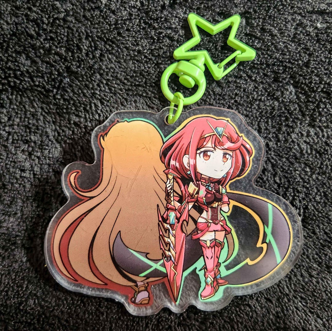 Pyra and Mythra Xenoblade 2 Charm, Double-sided, 3 Inch. Acrylic Chibi ...