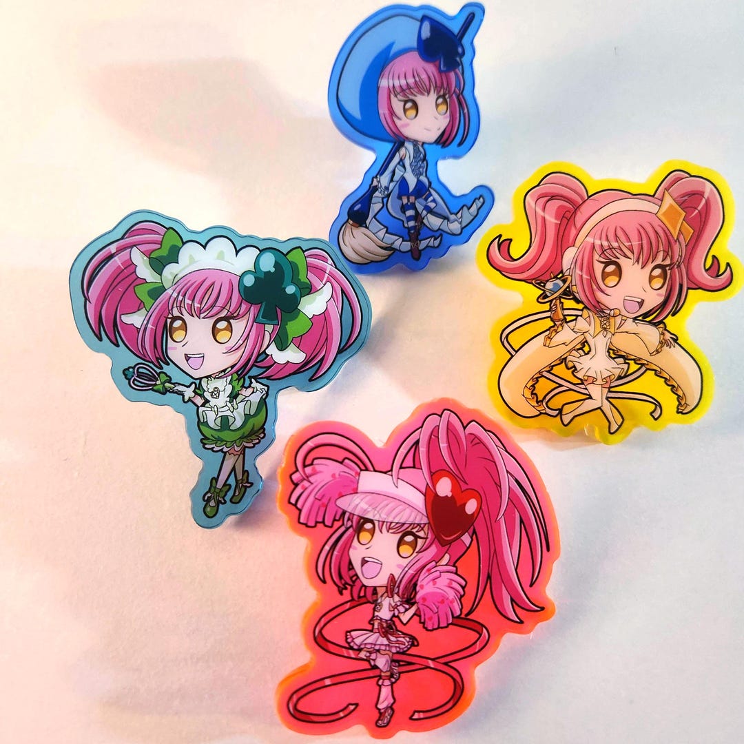 Shugo Chara Acrylic Pins: Magical Girl Fanart - Amulet Heart, Spade ...