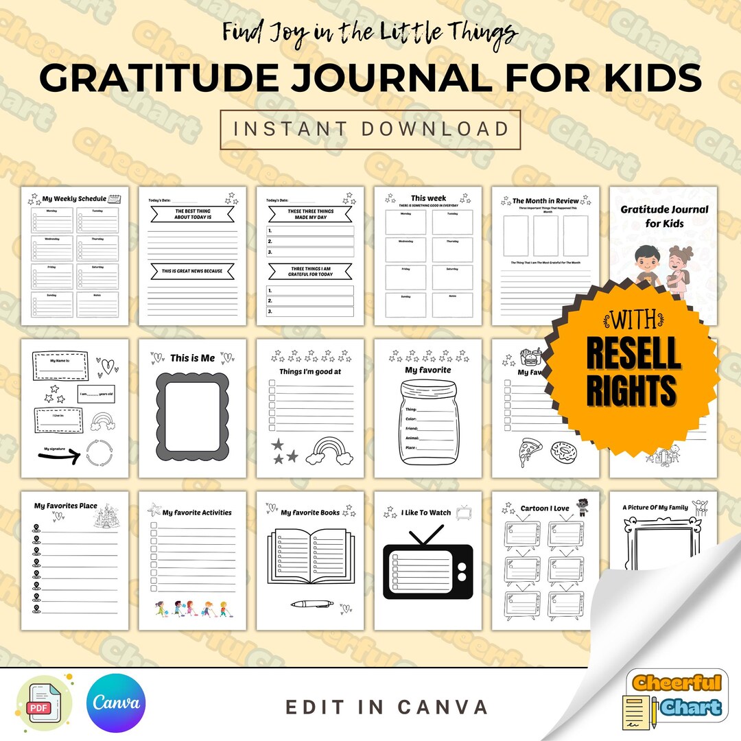 Editable Gratitude Journal for Kids – Daily Prompts & Activities ...