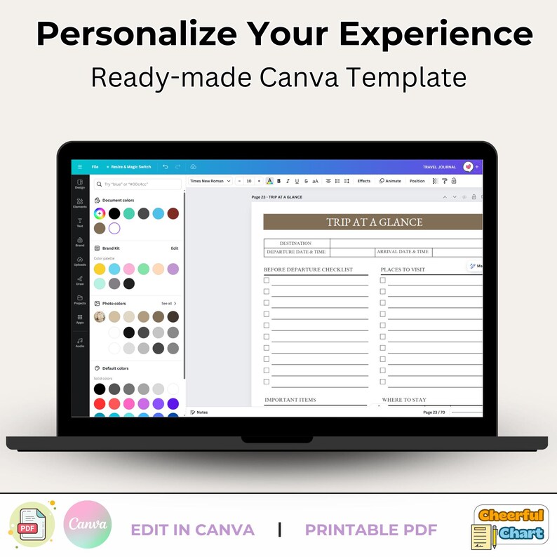 Editable Travel Itinerary Template | Trip Planner Digital Vacation ...