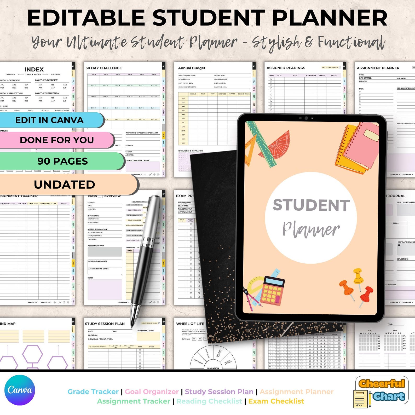 Academic Planner | Student Planner | Assignment Tracker to Do List ...