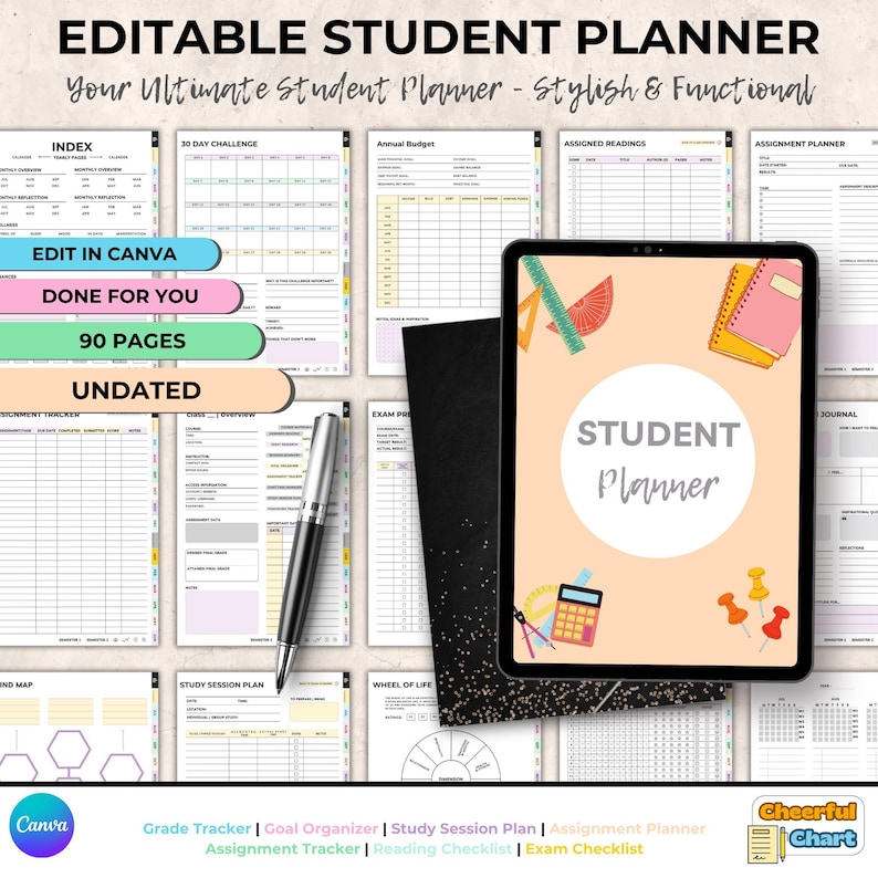 Academic Planner | Student Planner | Assignment Tracker to Do List ...