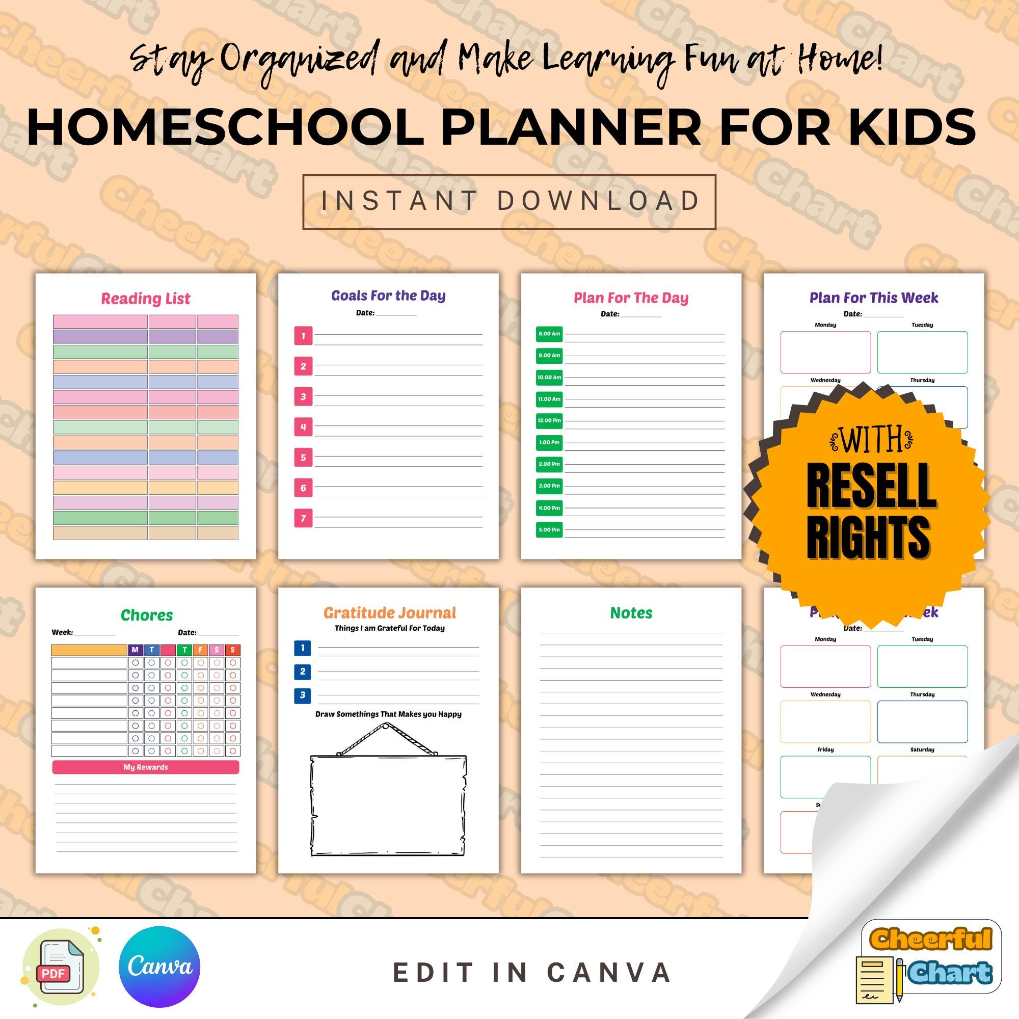 Homeschool Planner for Kids,homeschool Planner Printable | PLR ...