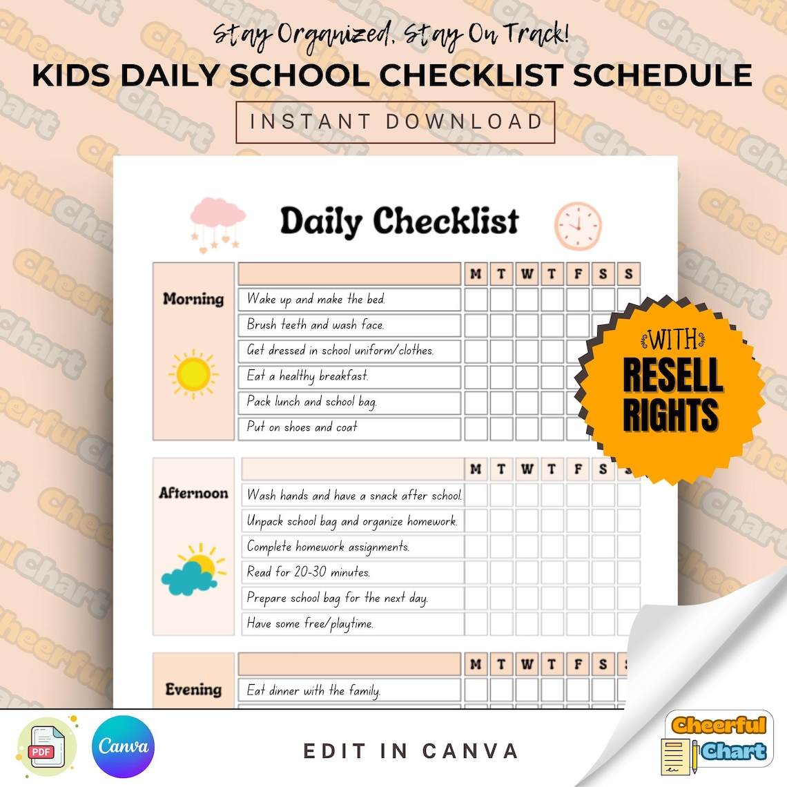 Editable Kids Daily Schedule, PLR and MRR Template – Personalized ...
