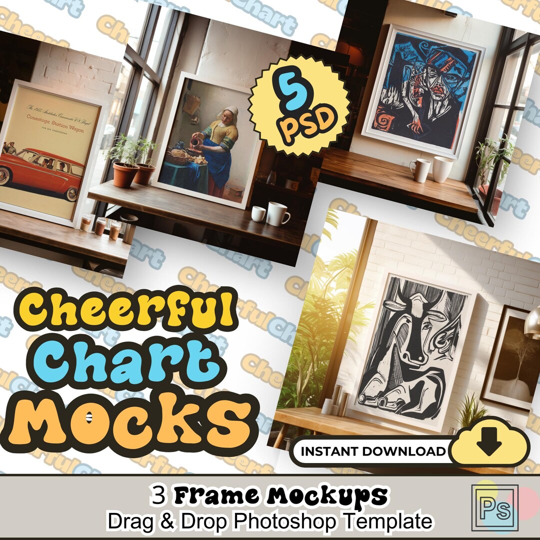 Cafe Frame Mockups, Digital Download, Photoshop File, PSD Drag and Drop ...