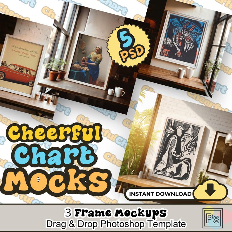 Cafe Frame Mockups, Digital Download, Photoshop File, PSD Drag and Drop ...