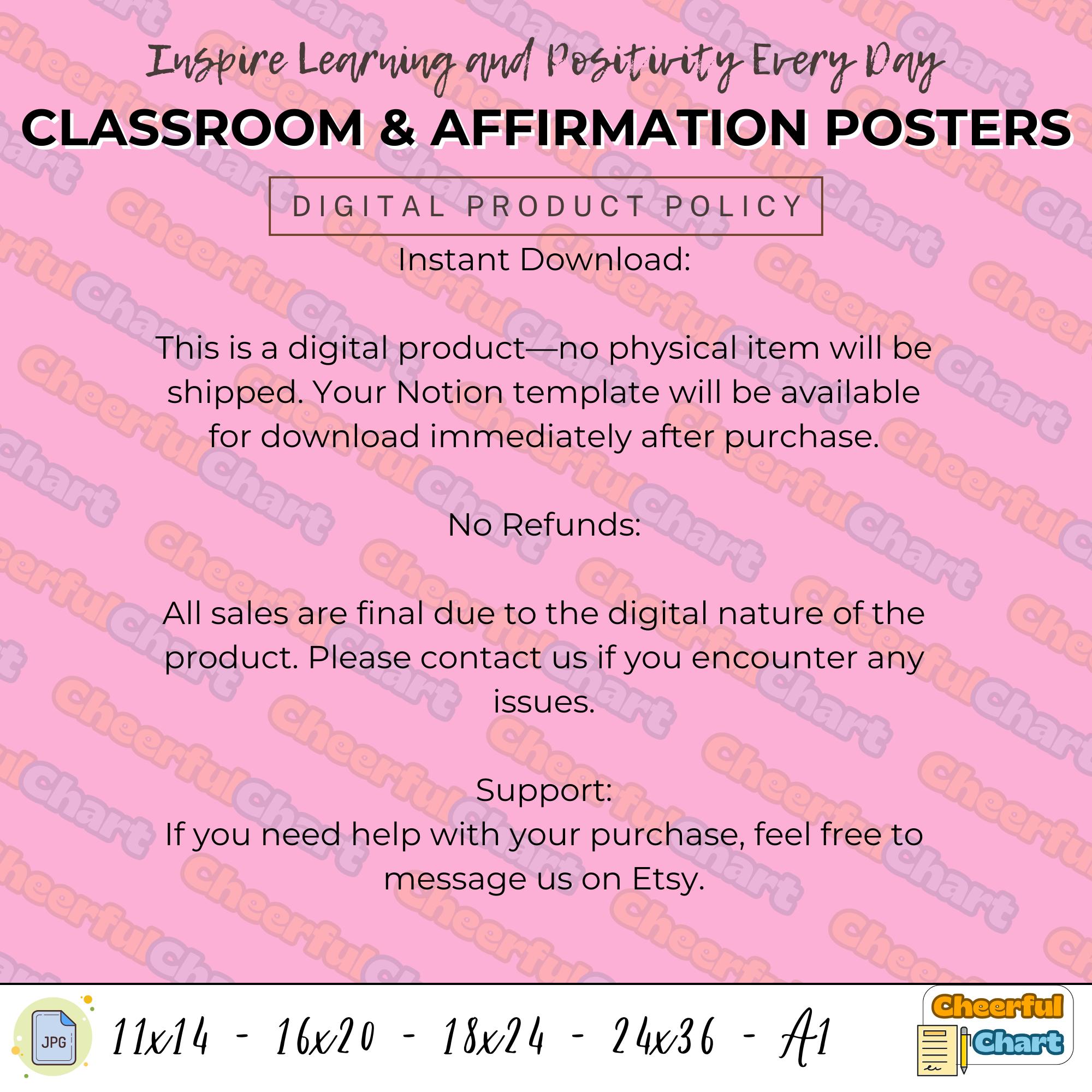 Classroom and Affirmation Posters Download Printable Art, Daily ...