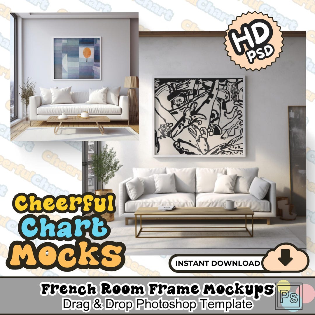 French Room Frame Mockup, Photoshop Template Mockups, Digital Download ...