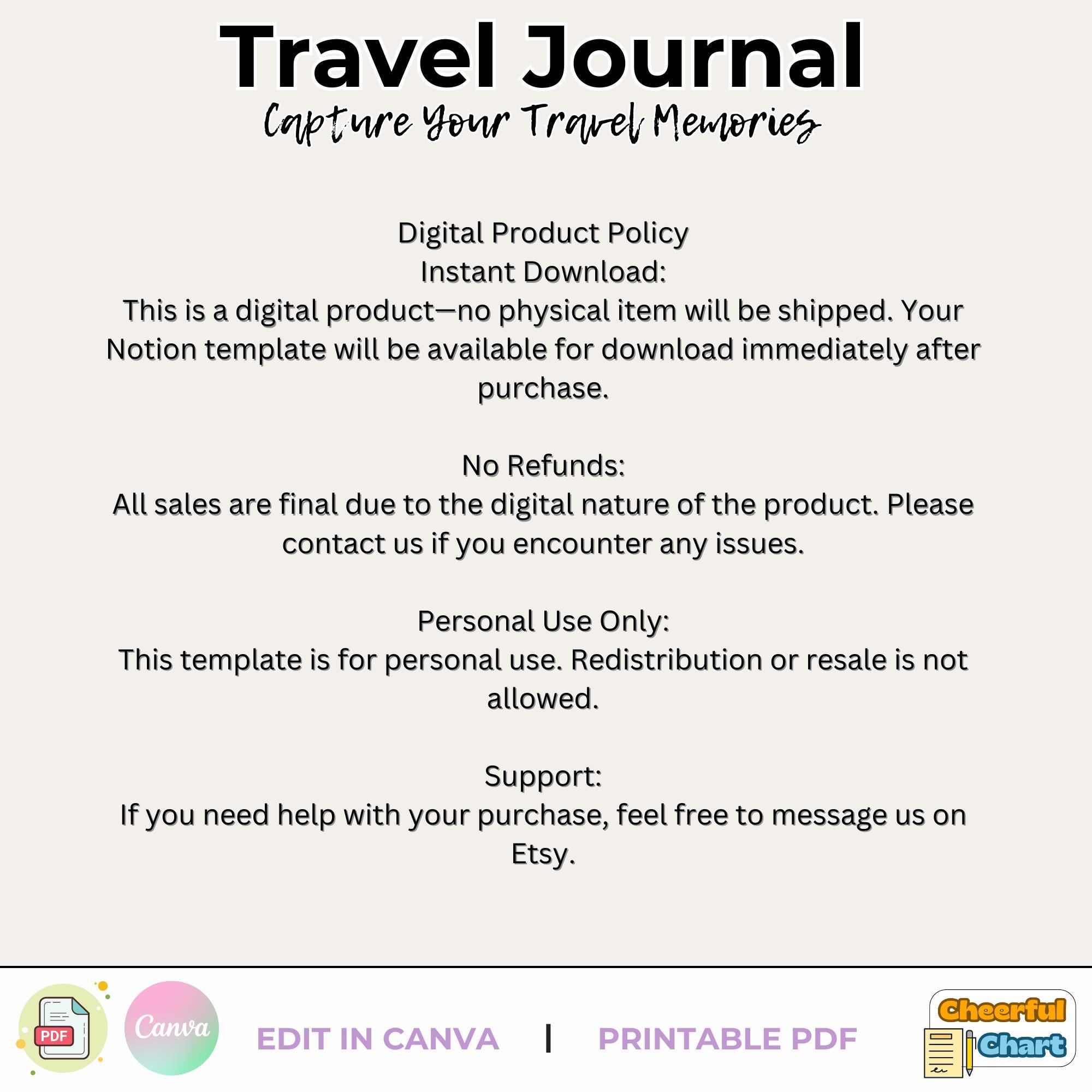 Editable Travel Itinerary Template | Trip Planner Digital Vacation ...