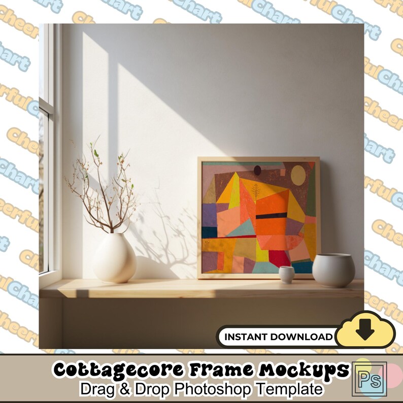 Cottagecore Frame Mockups, Digital Download, Photoshop File, PSD Drag ...