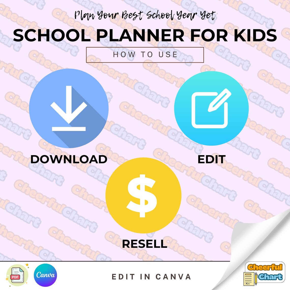 Editable Kids School Planner – Printable Study Calendar With Homework ...