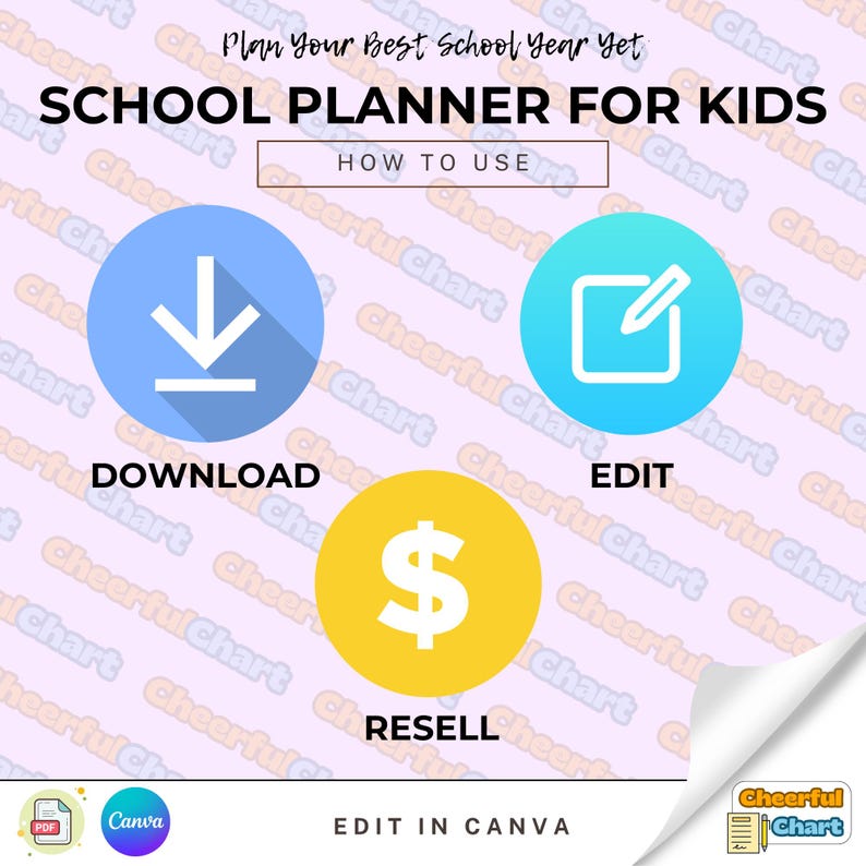 Editable Kids School Planner – Printable Study Calendar With Homework ...