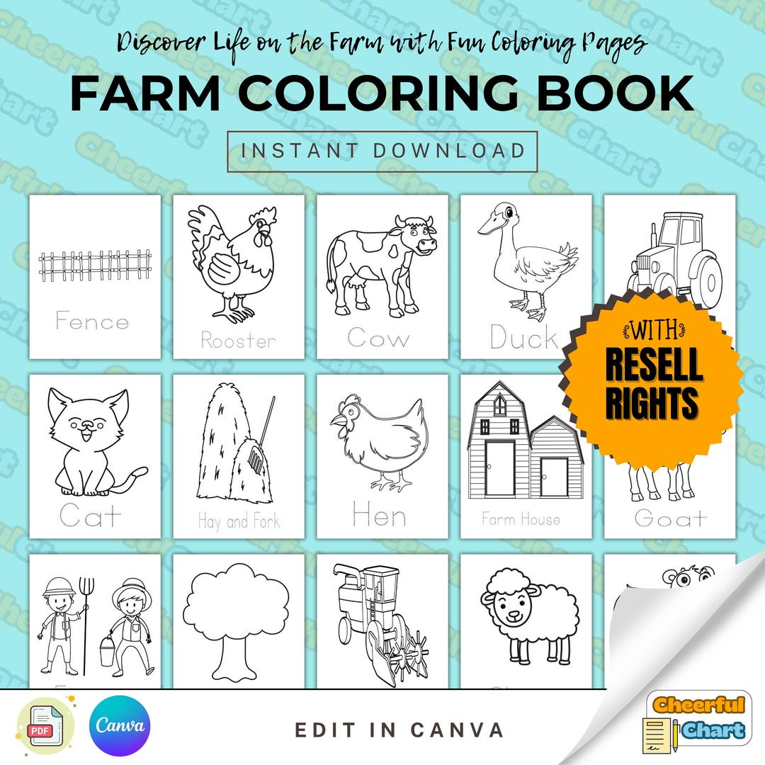 Farm Coloring Books - Etsy