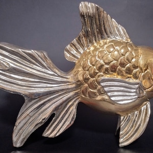 Hand Carved and 23 Kt Gold Leafed ,goldfish - Etsy