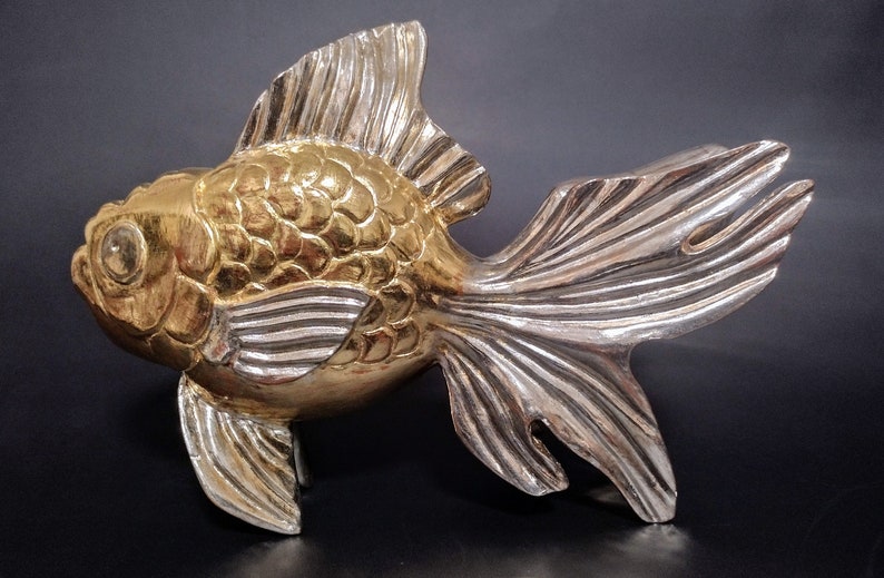 Hand Carved and 23 Kt Gold Leafed ,goldfish - Etsy