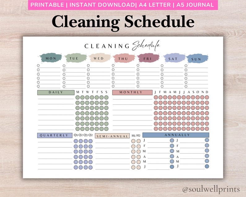 ADHD Cleaning Planner, EDITABLE Cleaning Checklist, Minimalistic ...