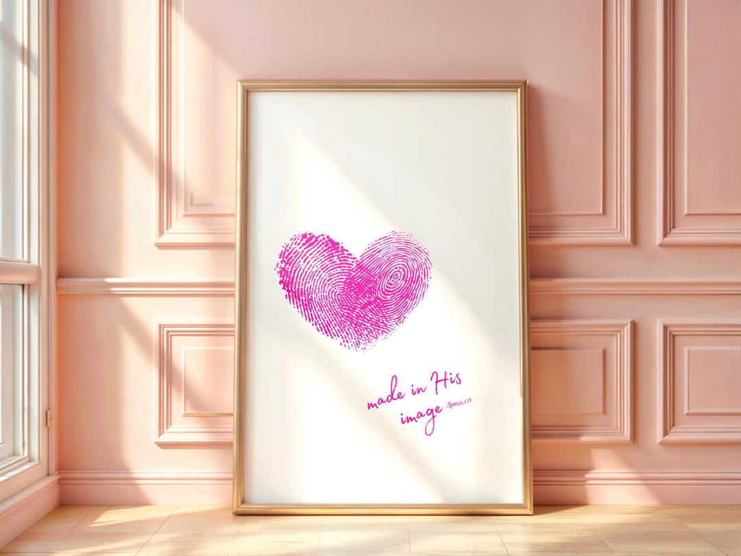 Bible Verse Wall Art Pink Gold Printable, Made in the Image of God ...