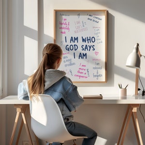 Positive Affirmations Poster Tween Girl, Printable Anxiety Relief ...