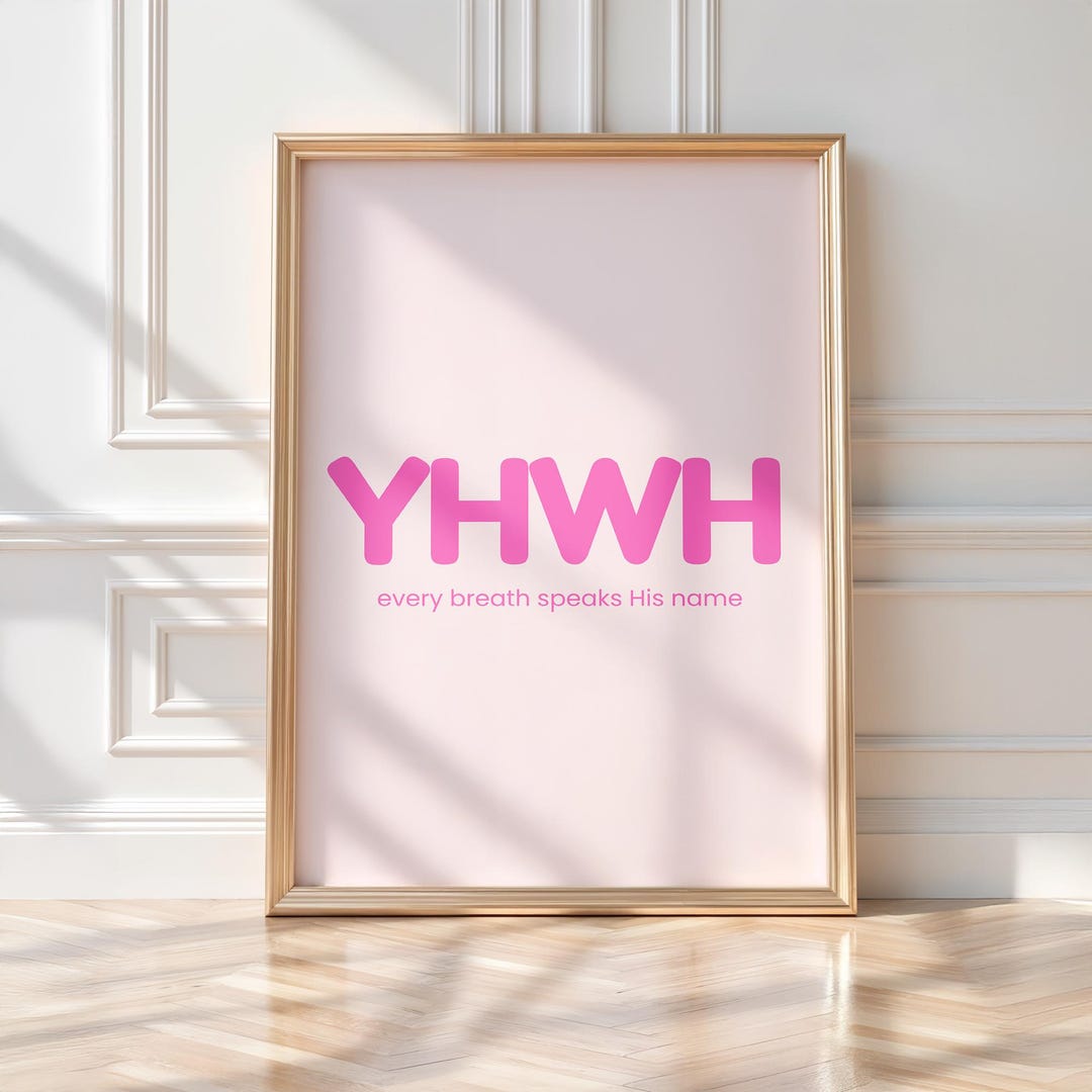 YHWH Pink Christian Wall Art: Teen Girl Bedroom Decor (digital Download ...
