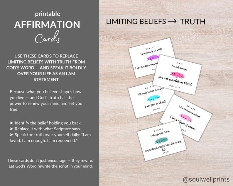 Christian Identity Affirmation Cards – Belief Vs Truth Teen Mindset ...