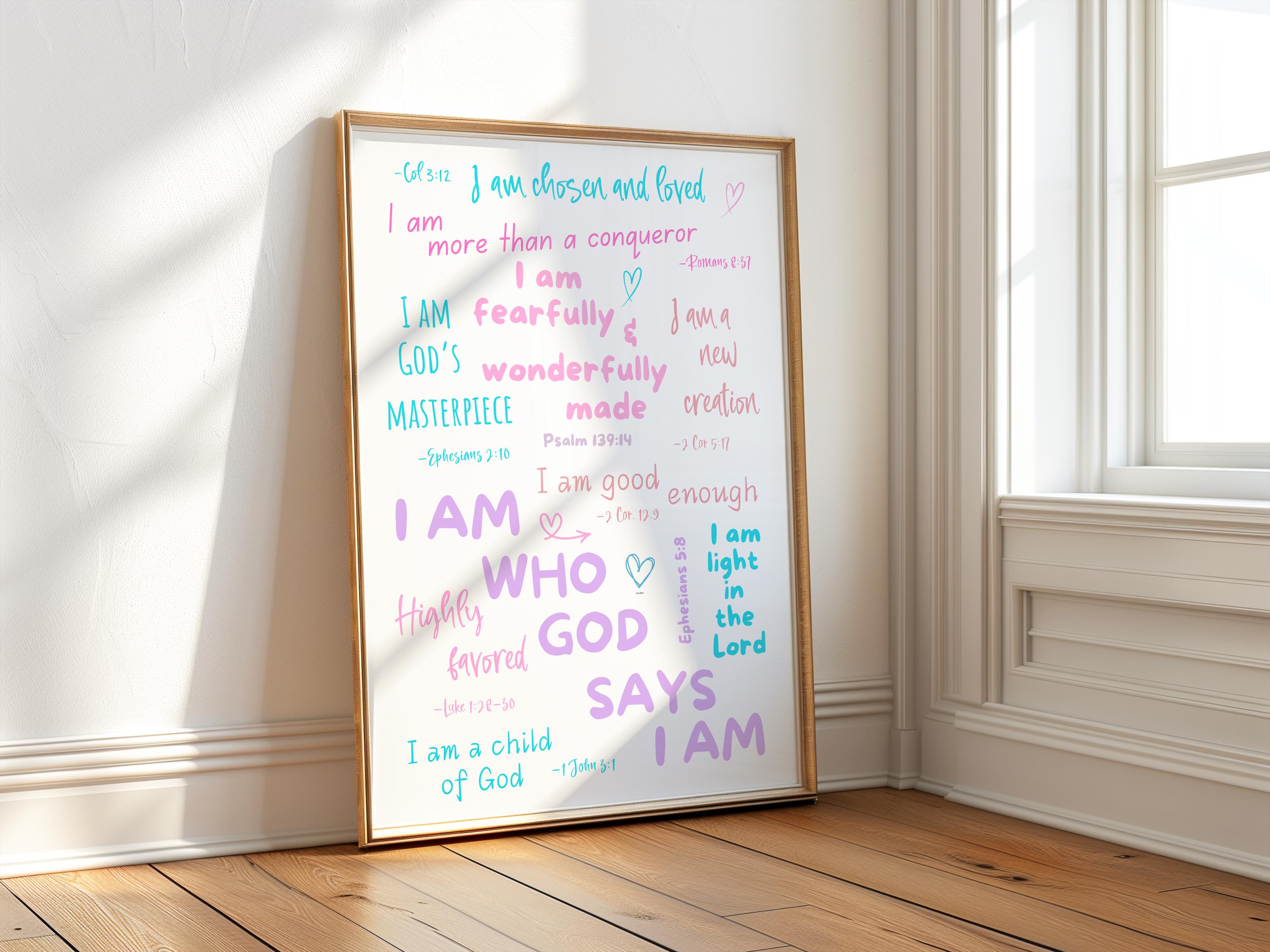 CUSTOM Positive Affirmations Poster Tween Girl, Printable Anxiety ...