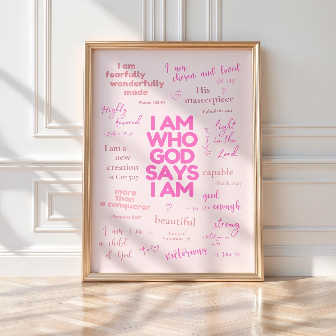 Trendy Bible Verse Wall Art – Christian Affirmation Print for College ...