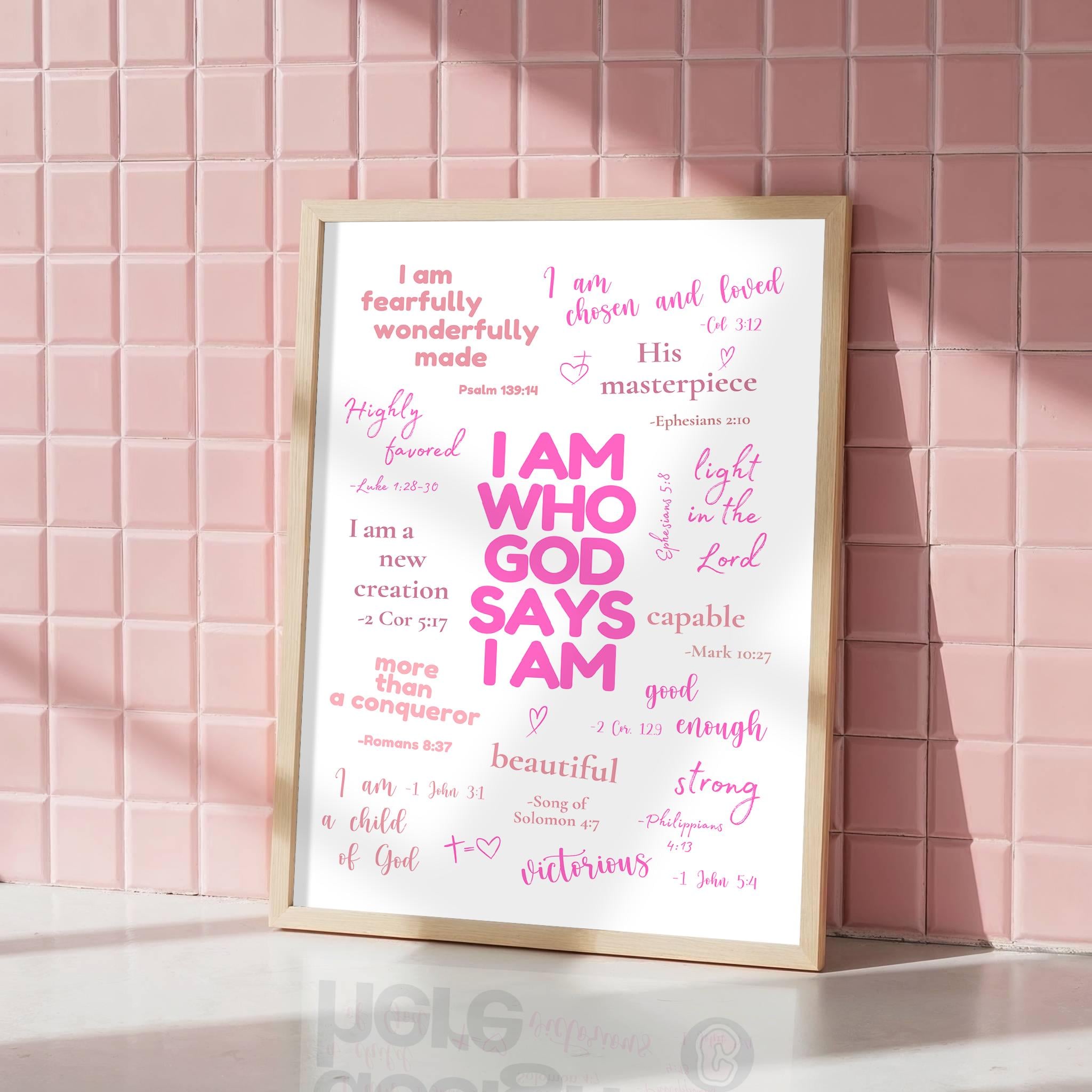 Trendy Bible Verse Wall Art – Christian Affirmation Print for College ...