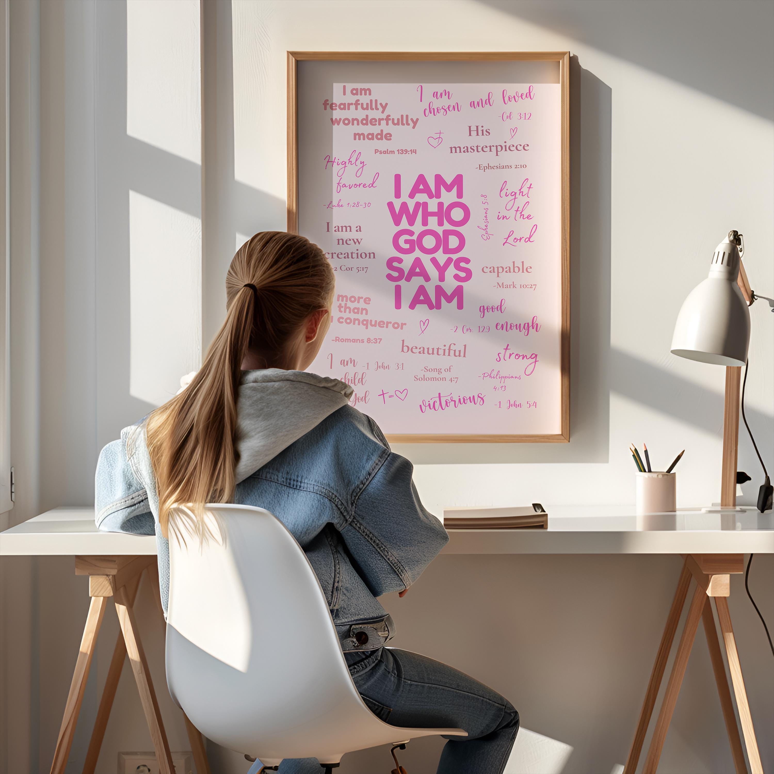 Trendy Bible Verse Wall Art – Christian Affirmation Print for College ...