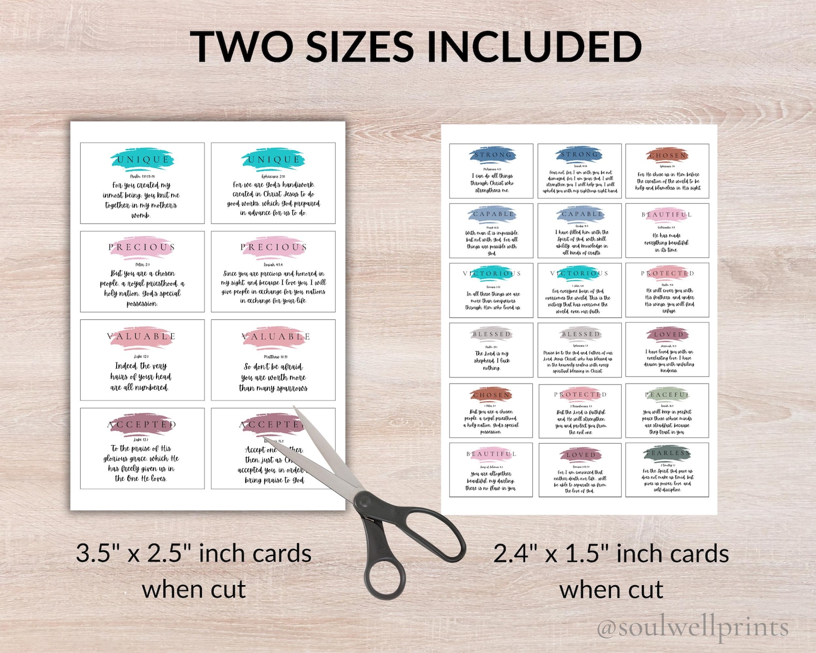 50 Bible Verse Cards Printable | Inspirational Scripture Cards ...