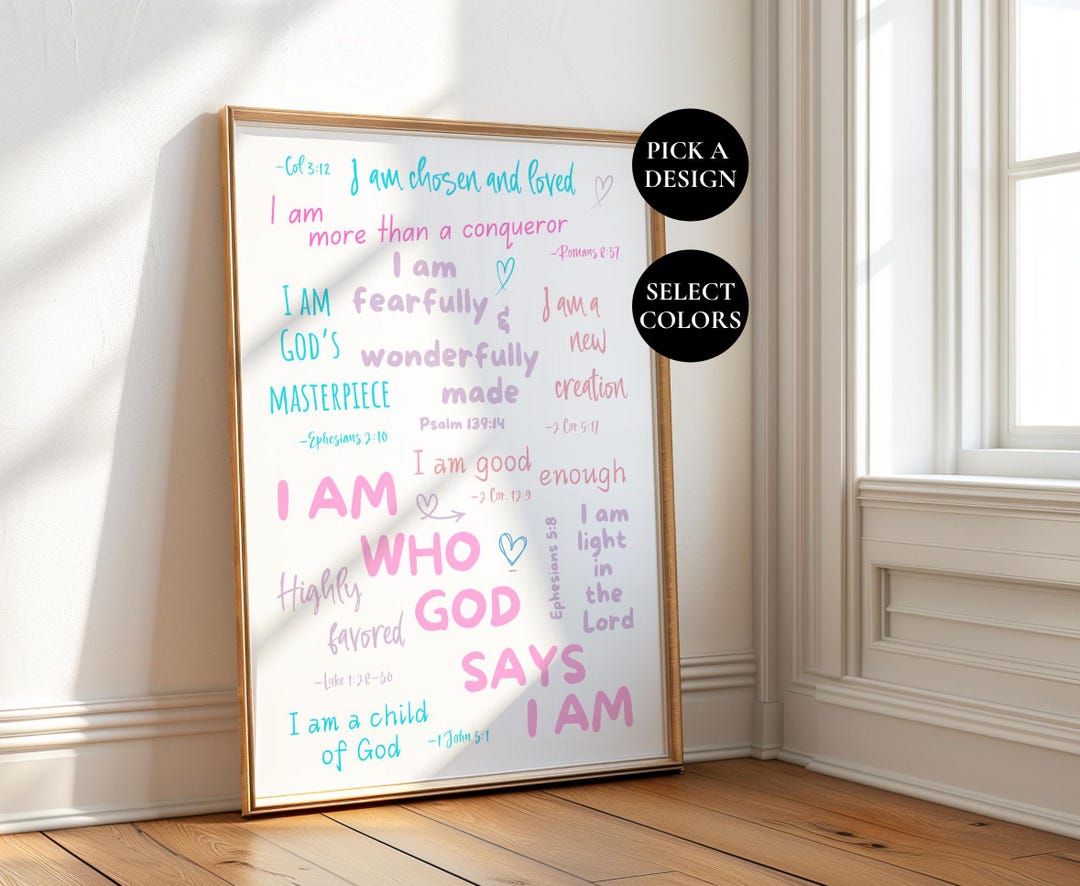 CUSTOM Positive Affirmations Poster Tween Girl, Printable Anxiety ...
