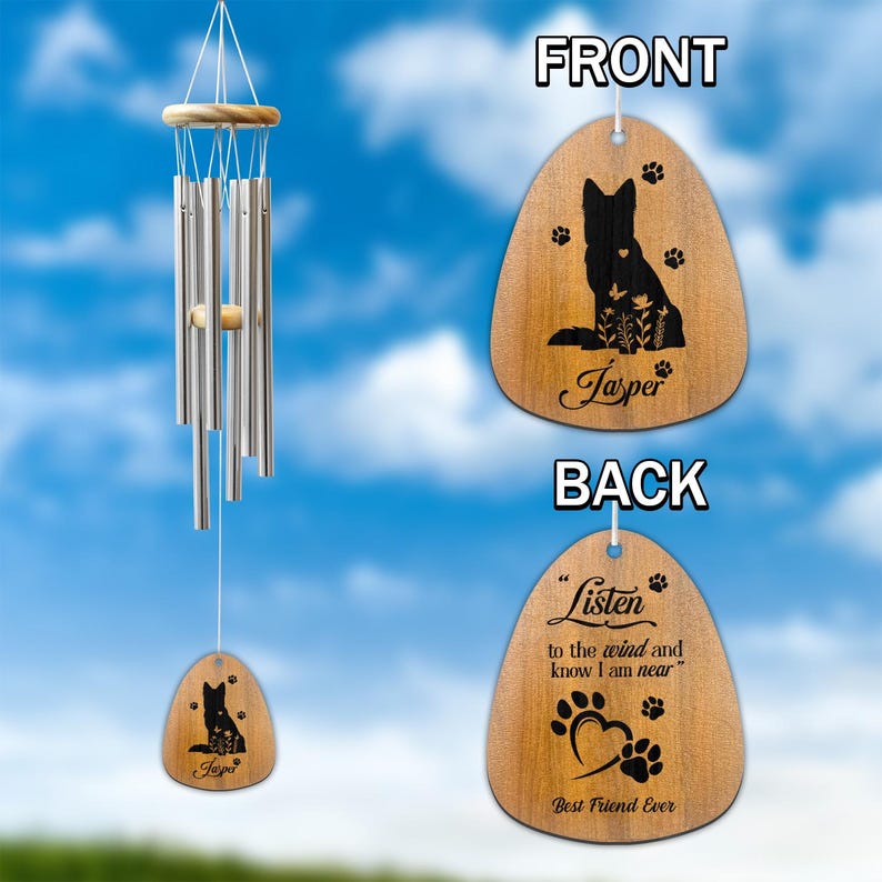 Custom Couple Dog Memorial Wind Chimes, Personalized Dog Breed Wind ...