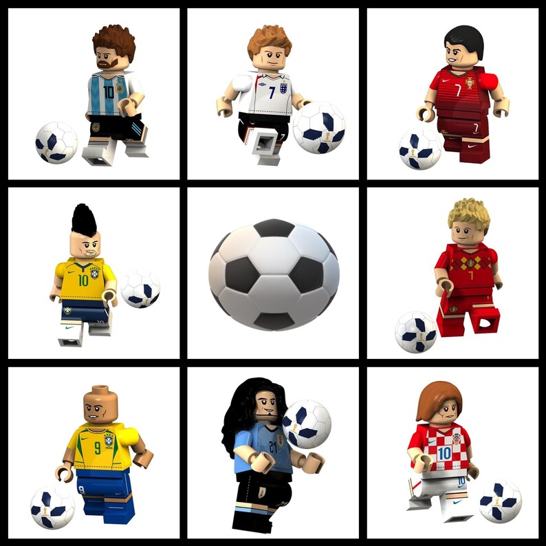 World Cup Pro Soccer Player Minifigures Ball Included Complete Set ALL ...
