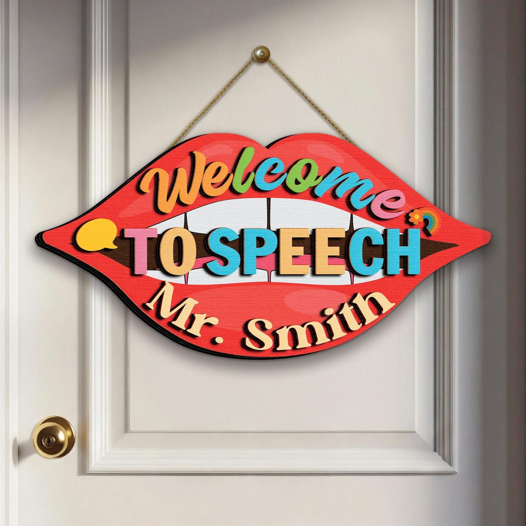 Custom Speech Therapy Door Sign - Slp Room Decor, Personalized Speech ...