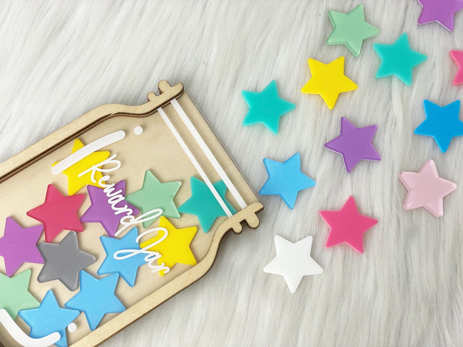 Wooden Star Reward Jar for Classroom: Teacher Behavior Incentive,chore ...